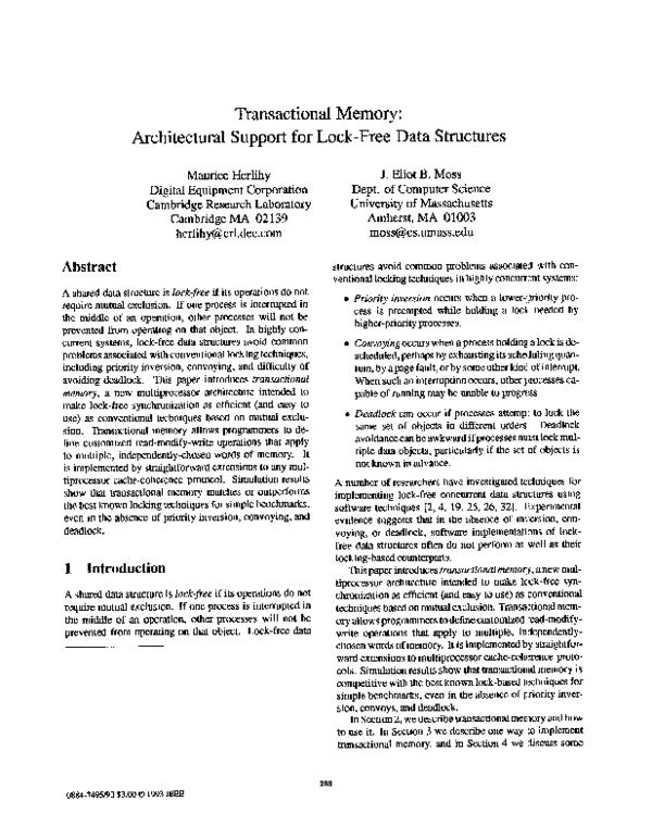 (PDF) Transactional memory