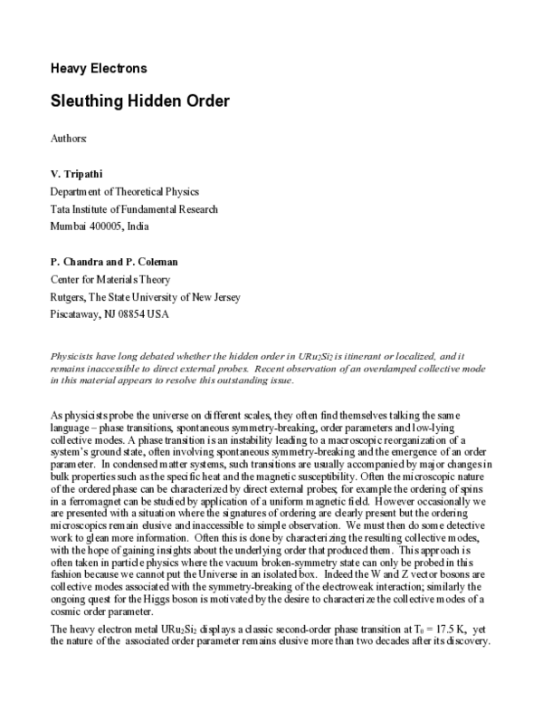 (PDF) Sleuthing hidden order