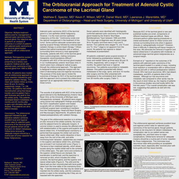 (PDF) The Orbitocranial Approach for Treatment of Adenoid Cystic ...