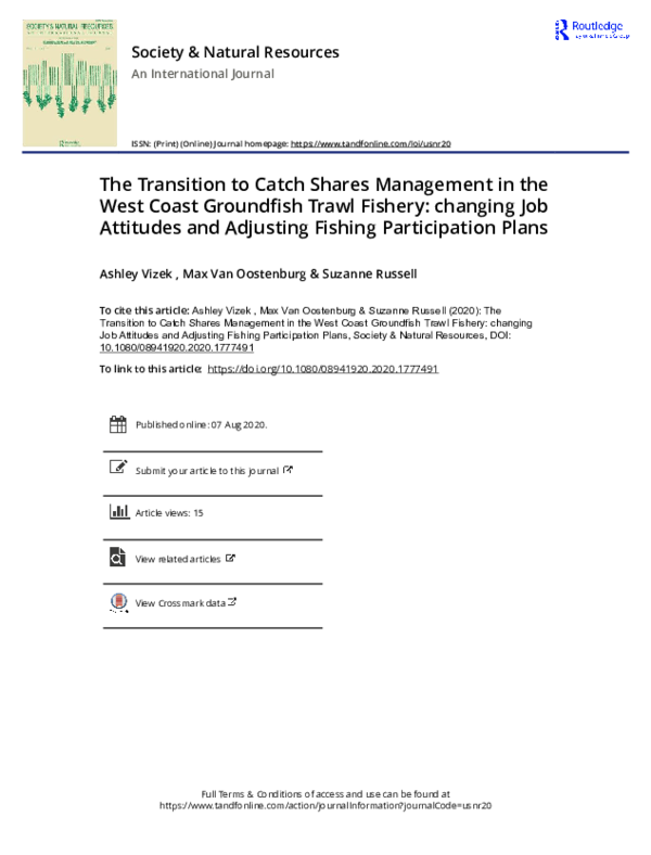 (PDF) The Transition to Catch Shares Management in the West Coast ...