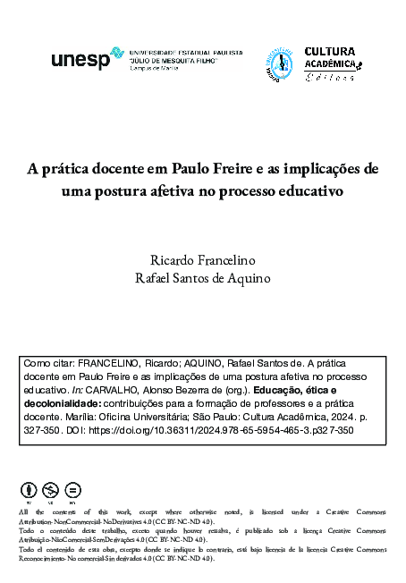 (PDF) A pratica docente em Paulo Freire e as implicacoes de uma postura ...