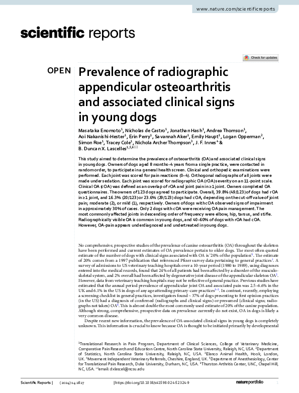 (PDF) Prevalence of radiographic appendicular osteoarthritis and ...