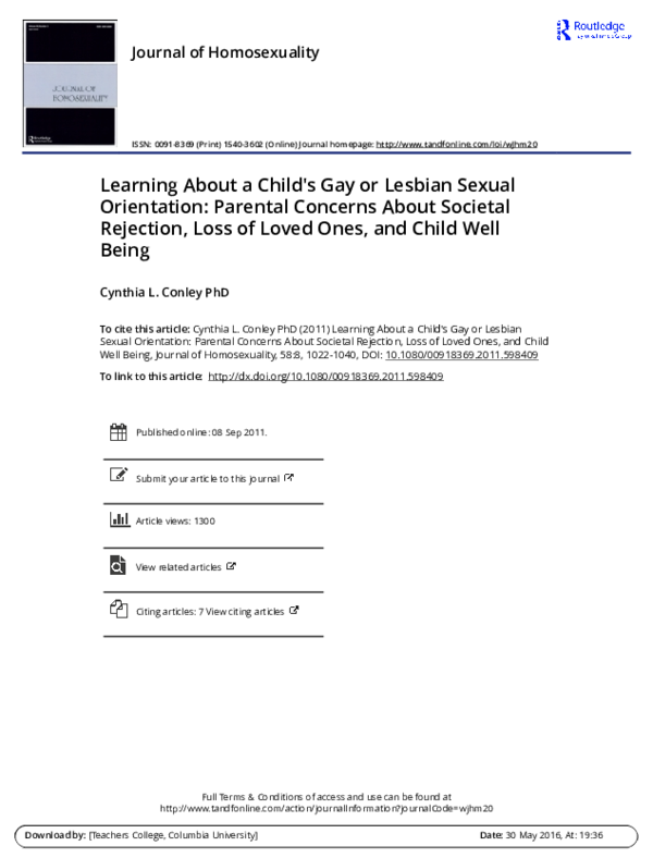 (PDF) Learning About a Child's Gay or Lesbian Sexual Orientation ...
