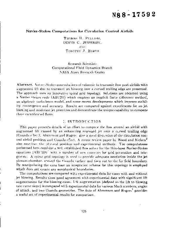 (PDF) Navier-Stokes computations for circulation control airfoils