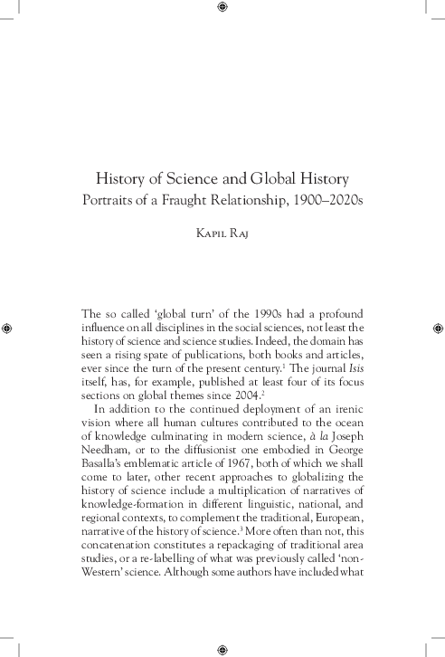 (PDF) History of Science and Global History: Portraits of a Fraught ...