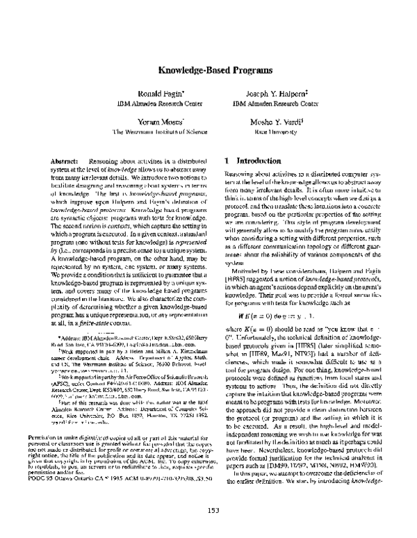 (PDF) Knowledge-based programs