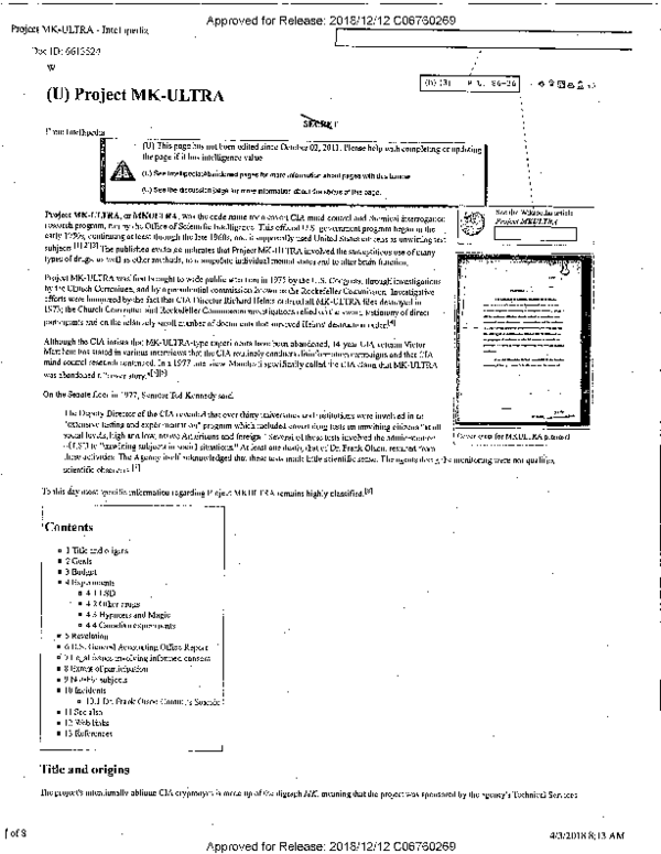 (PDF) (U) Project‘ MK-ULTRA