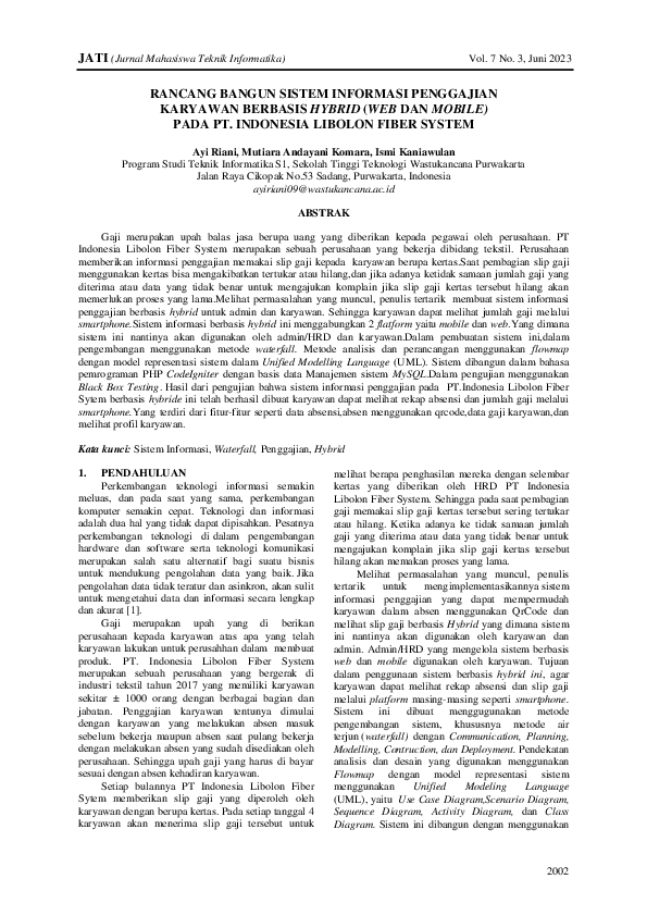 (PDF) Rancang Bangun Sistem Informasi Penggajian Karyawan Berbasis Hybrid (Web Dan Mobile) Pada ...