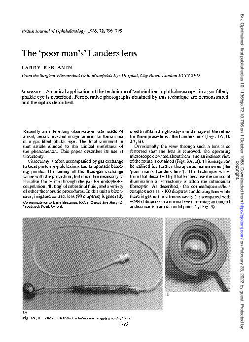 (PDF) The 'poor man's' Landers lens