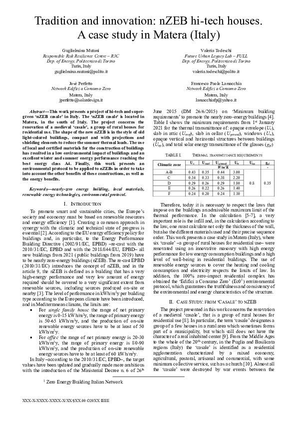 (PDF) Supergreen nZEB Renovation in Matera, Italy