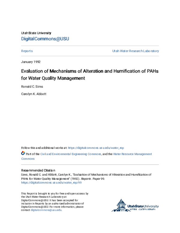 (PDF) Evaluation of mechanisms of alteration and humification of PAHS ...