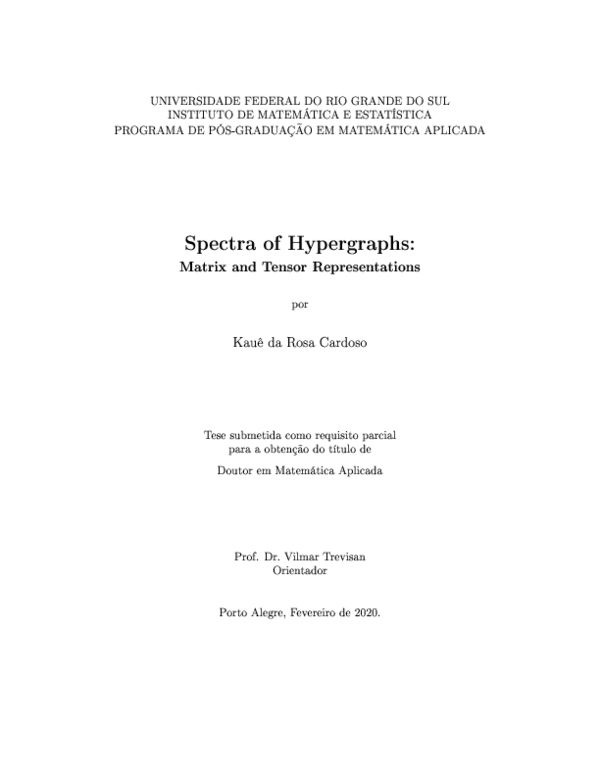 (PDF) Spectra of Hypergraphs