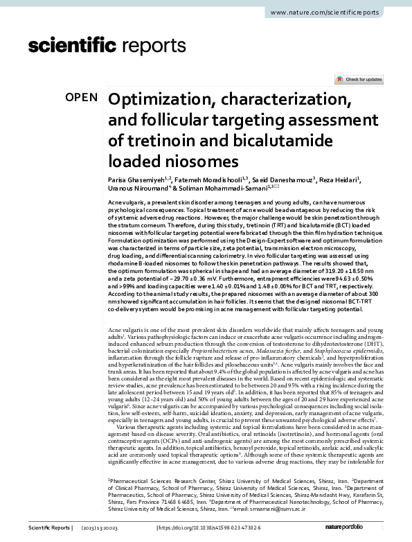 Pdf Optimization Characterization And Follicular Targeting Assessment Of Tretinoin And