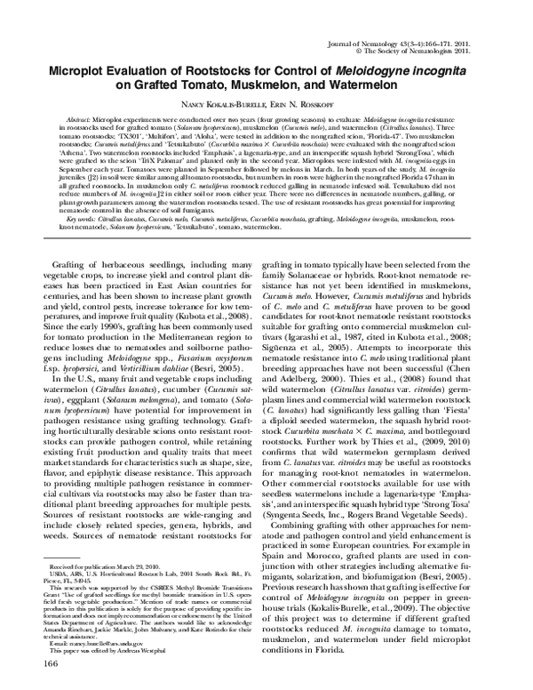 (PDF) Microplot Evaluation of Rootstocks for Control of Meloidogyne ...