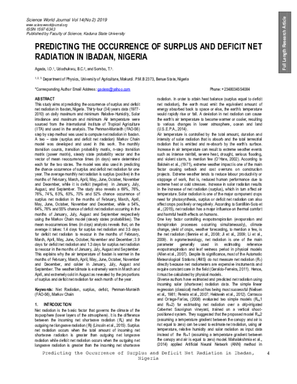 (PDF) Predicting the Occurrence of Surplus and Deficit Net Radiation in ...
