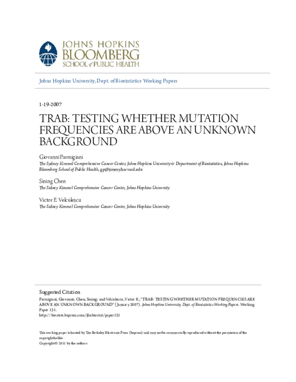 (PDF) TRAB: Testing Whether Mutation Frequencies Are Above an Unknown ...