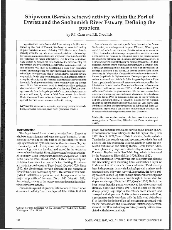 (PDF) Shipworm ( Bankia setacea ) activity within the Port of Everett ...