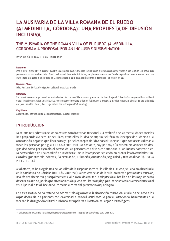 (PDF) La Musivaria De La Villa Romana De El Ruedo (Almedinilla, Córdoba ...