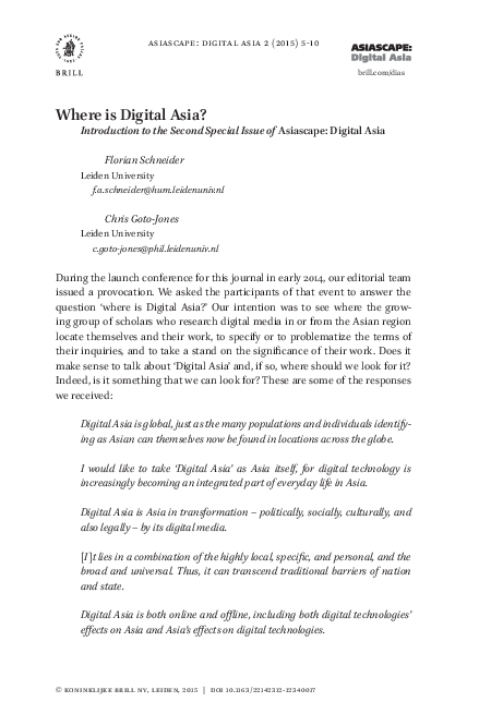 (PDF) Where is Digital Asia?