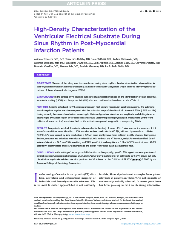 (PDF) High-Density Characterization of the Ventricular Electrical ...
