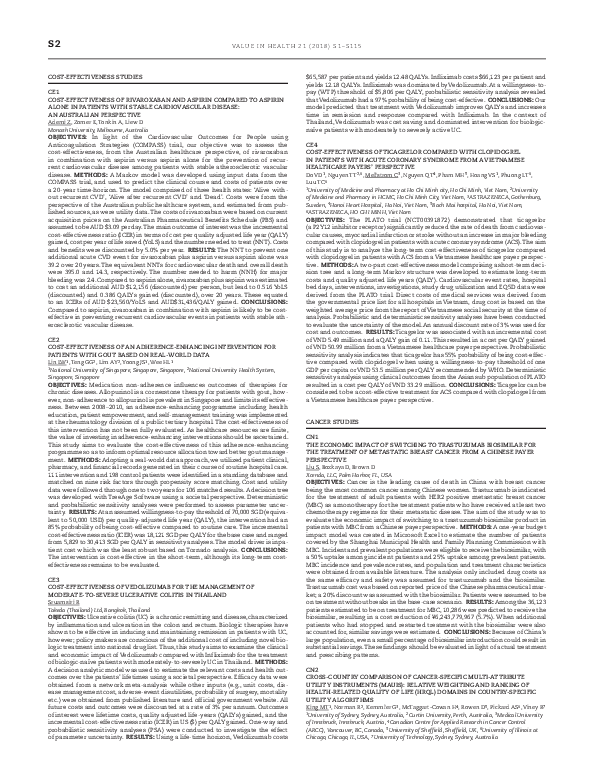 (PDF) Cost-Effectiveness of Rivaroxaban and Aspirin Compared to Aspirin ...