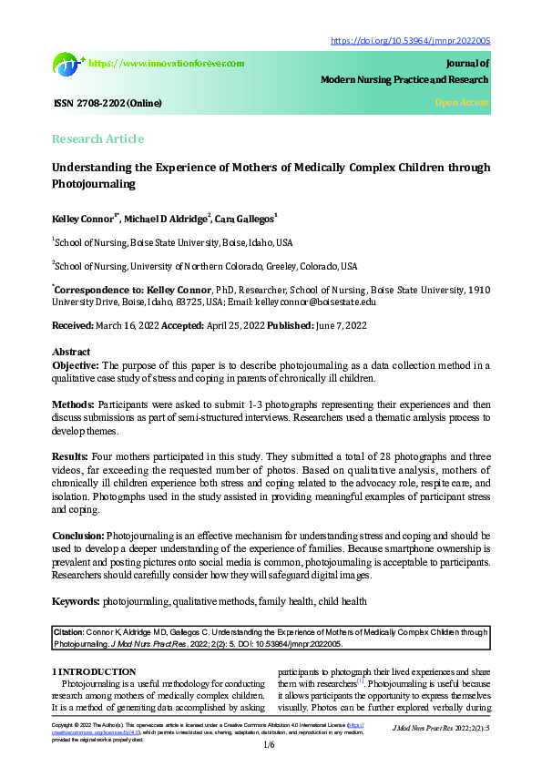 (PDF) Understanding the Experience of Mothers of Medically Complex ...