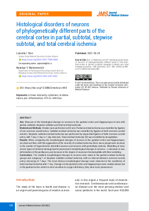 (PDF) Histological disorders of neurons of phylogenetically different ...