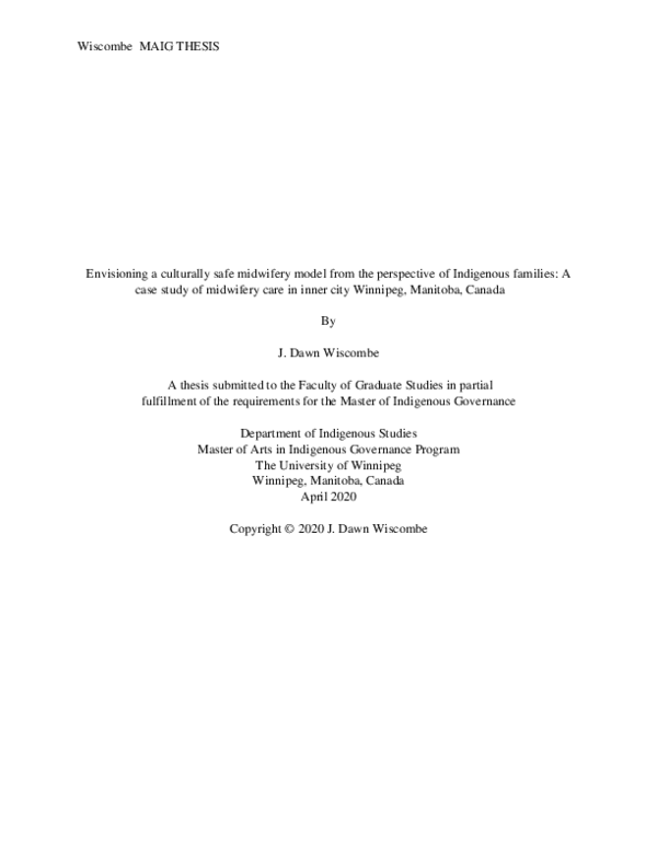 (PDF) Envisioning a culturally safe midwifery model from the ...