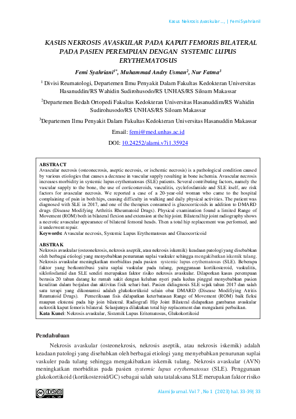 (PDF) A Case of Avascular Necrosis of the Bilateral Caput Femoral in ...