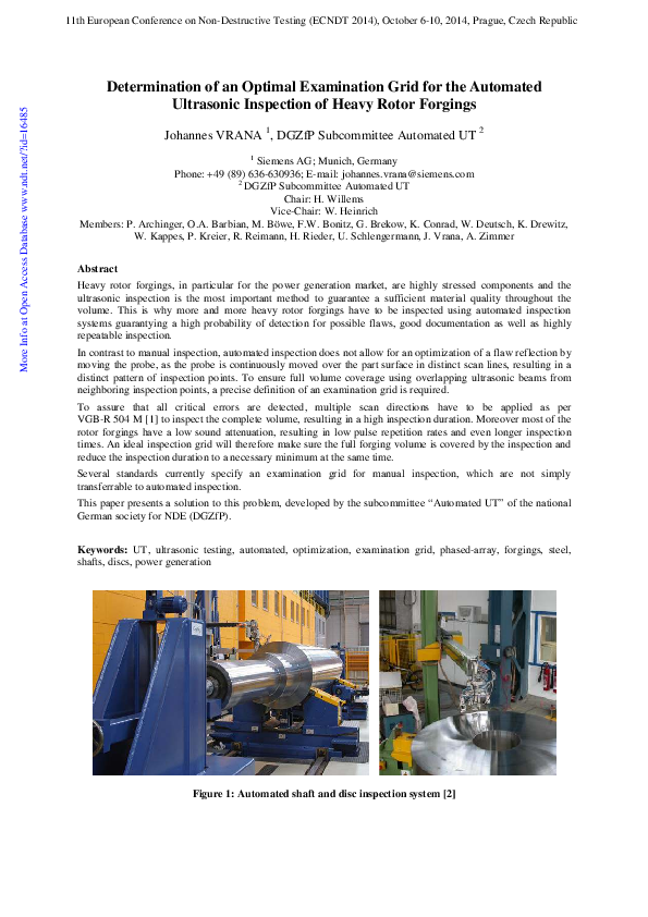 (PDF) Determination of an Optimal Examination Grid for the Automated ...