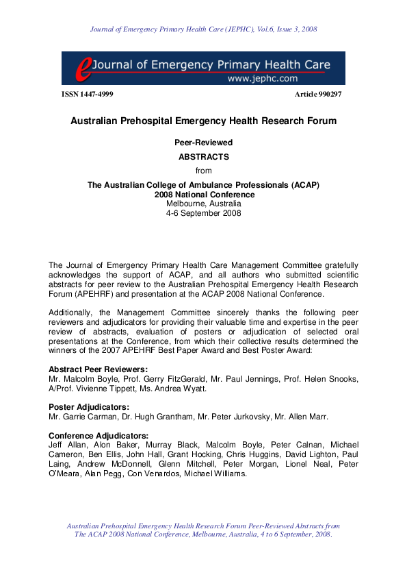 (PDF) First aid and harm minimization for victims of road trauma