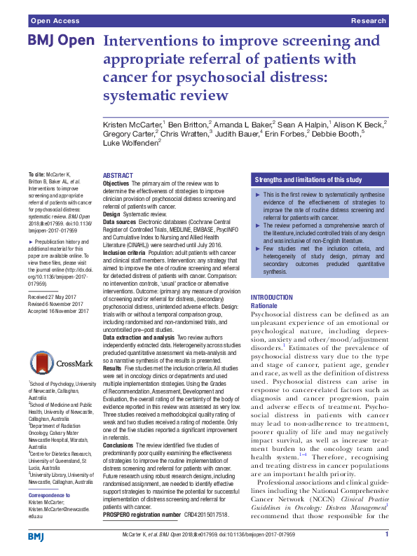 (PDF) Interventions to improve screening and appropriate referral of ...