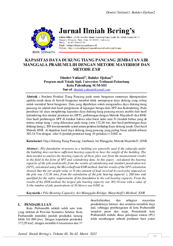 (PDF) Kapasitas Daya Dukung Tiang Pancang Jembatan Air Manggala ...