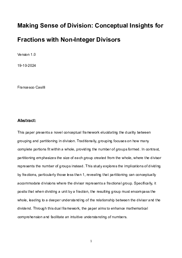 (PDF) Making Sense of Division: Conceptual Insights for Fractions with ...