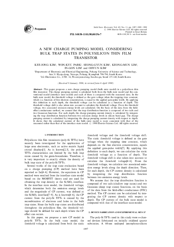 (PDF) A new charge pumping model considering bulk trap states in ...