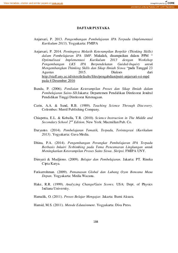 (PDF) Pengembangan Perangkat Pembelajaran Ipa SMP Berbasis Science Edutainment Untuk ...