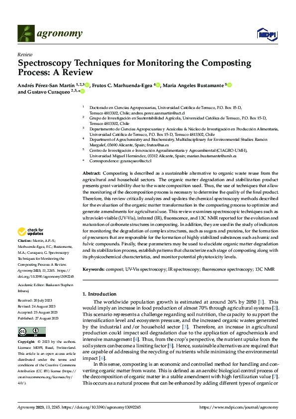 (PDF) Spectroscopy Techniques for Monitoring the Composting Process: A Review