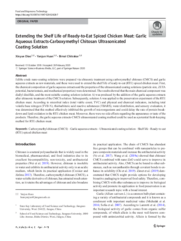 (PDF) Extending the Shelf Life of Ready-to-Eat Spiced Chicken Meat ...