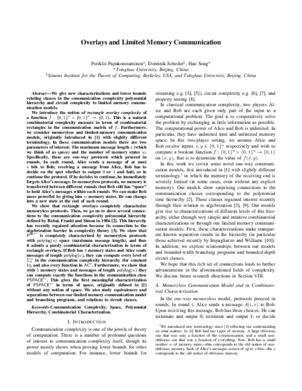(PDF) Overlays and Limited Memory Communication