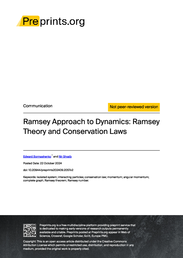 (PDF) Ramsey Approach to Dynamics: Ramsey Theory and Conservation Laws