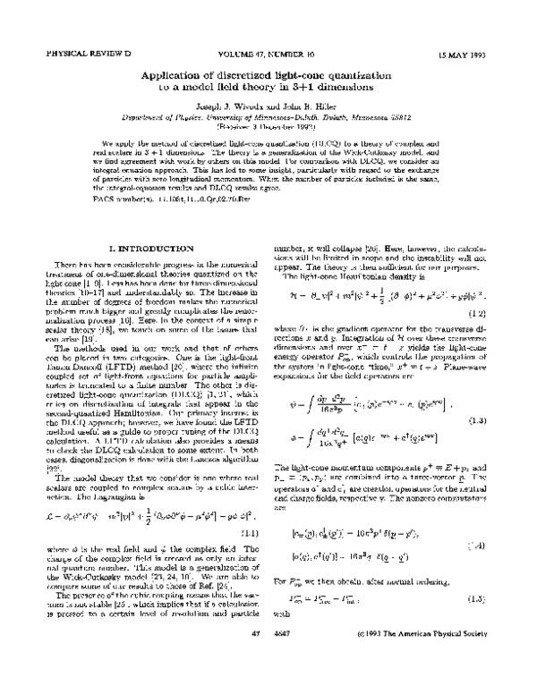 (PDF) Discretized Light-Cone Quantization in 3+1D Field Theory