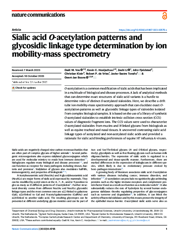 (PDF) Sialic acid O-acetylation patterns and glycosidic linkage type ...