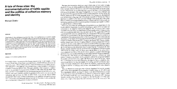 (PDF) A Tale of Three Sites: The Monumentalization of Celtic Oppida and ...