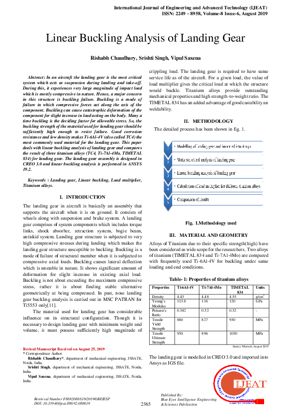 (PDF) Linear Buckling Analysis of Landing Gear