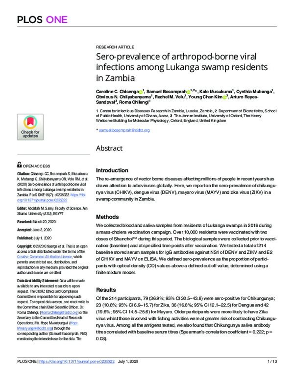 (PDF) Sero-prevalence of arthropod-borne viral infections among Lukanga ...