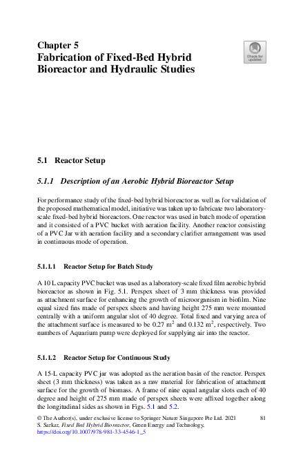 (PDF) Fabrication of Fixed-Bed Hybrid Bioreactor and Hydraulic Studies