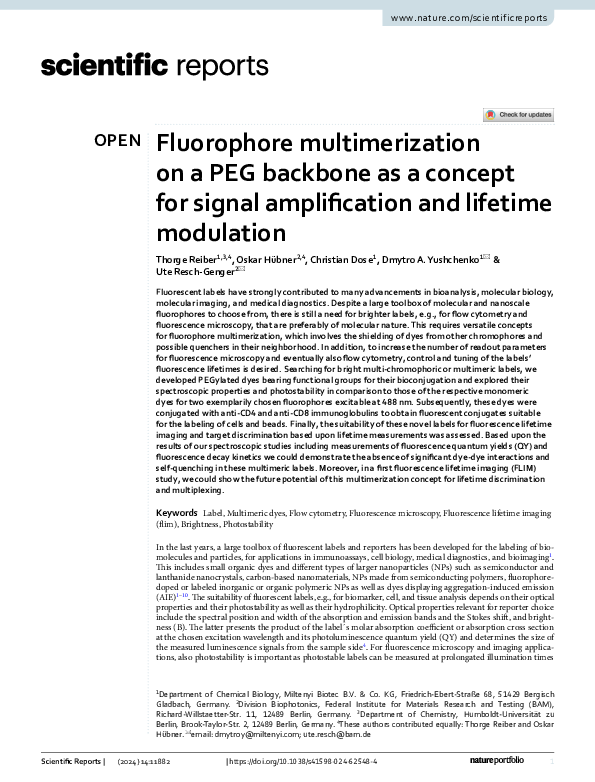 (PDF) PEG-Based Multimeric Fluorophores for Analysis