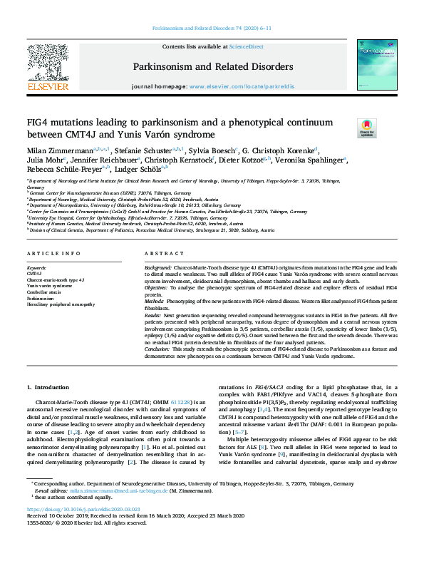 (PDF) FIG4 mutations leading to parkinsonism and a phenotypical ...