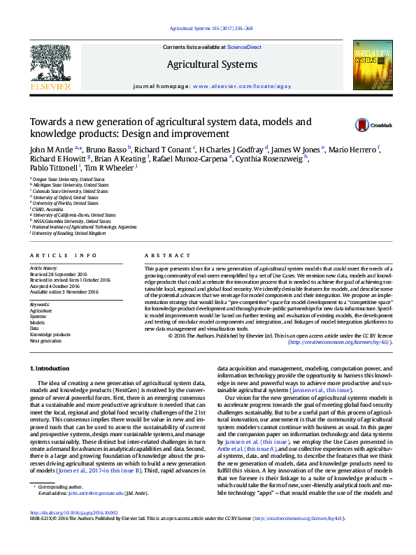 (PDF) Towards a new generation of agricultural system data, models and ...