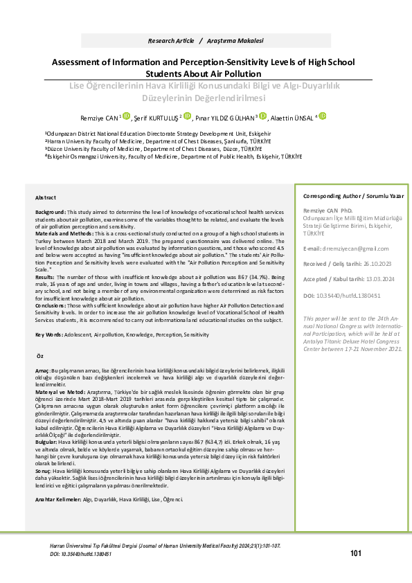 (PDF) Assessment of Information and Perception-Sensitivity Levels of ...